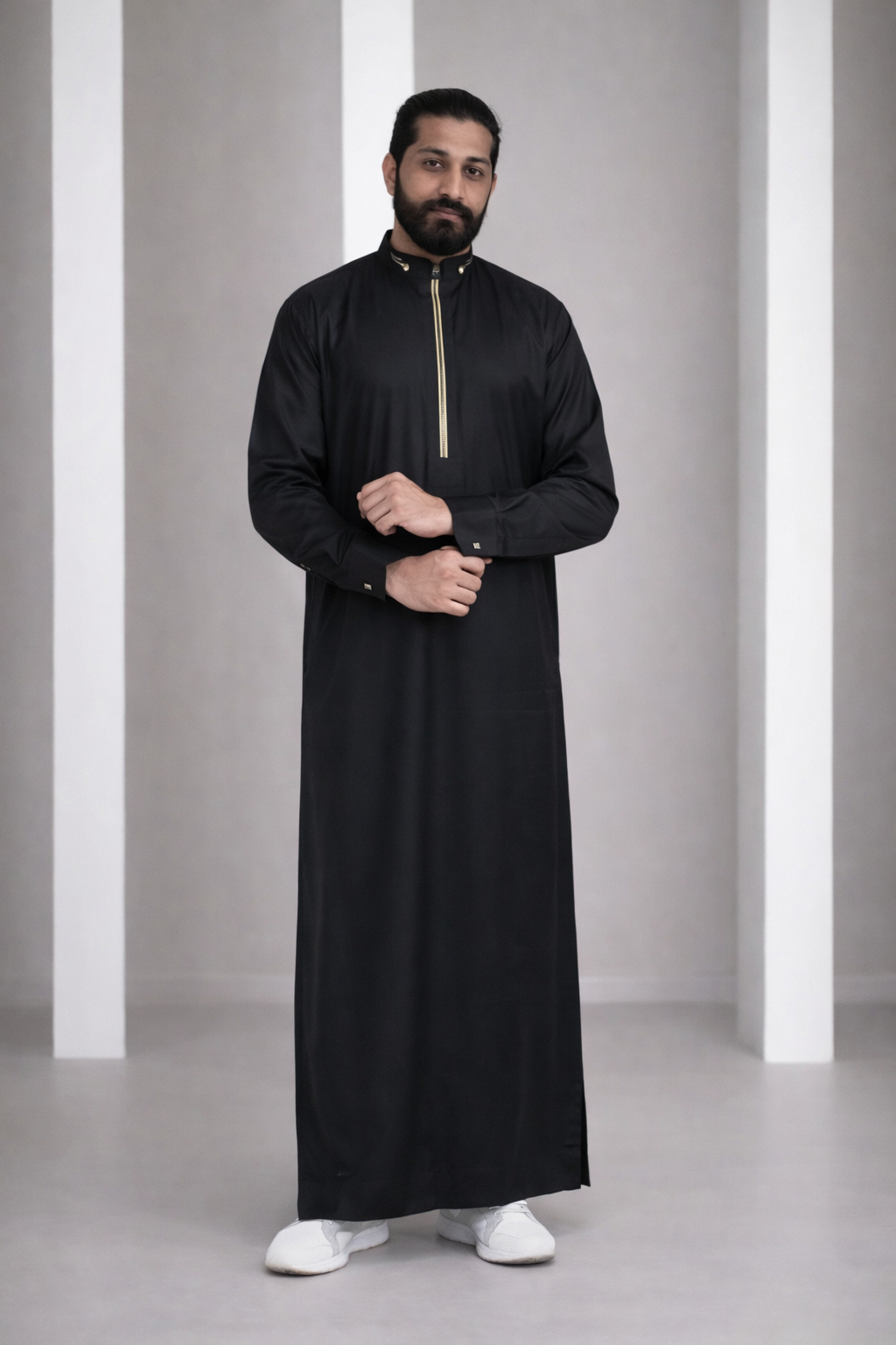 Black Saudi Signature Thobe – Premium Father & Son | Baxx Thobes